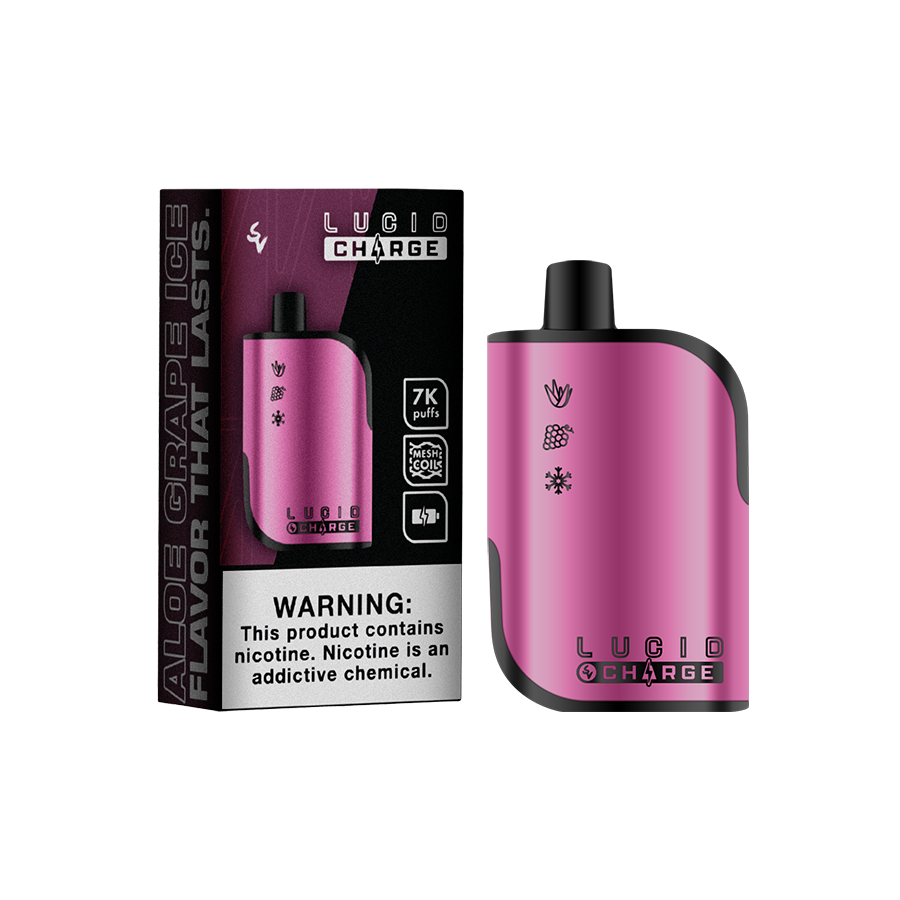 Disposable - LUCID CHARGE - Aloe Grape Ice 7000 Puffs – Vaporized LLC
